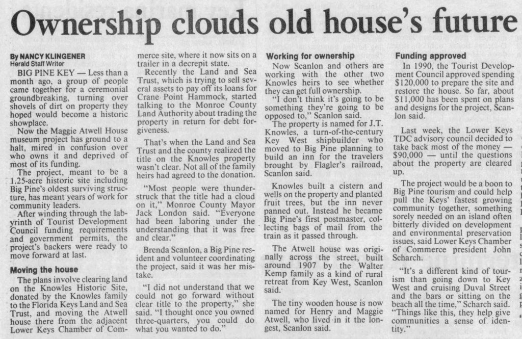 The Atwell House: Oldest structure on Big Pine Key Moved to Key West ...