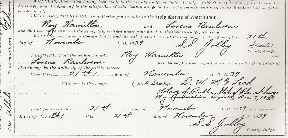 Roy Philip Hamilton – Exploring Florida History