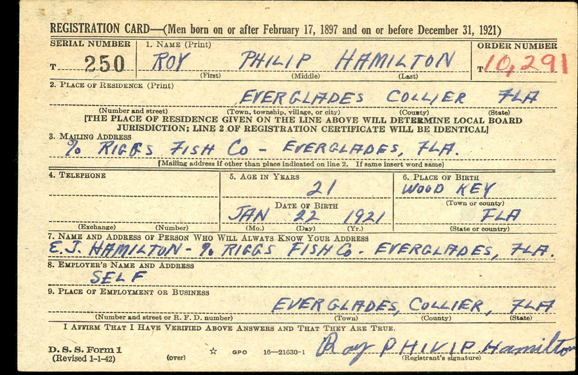 Roy Philip Hamilton – Exploring Florida History