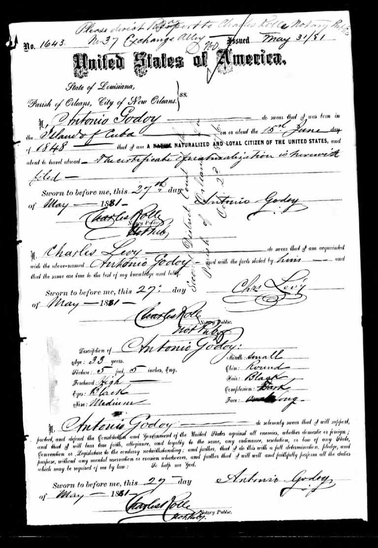 Antonio Rodriguez Godoy y Martin – Exploring Florida History