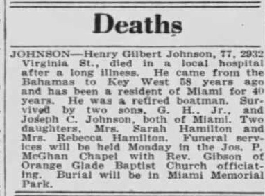 Gilbert ‘Gib’ Henry JOHNSON – Exploring Florida History
